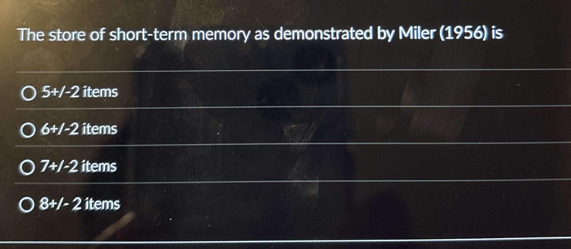 Solved The store of short-term memory as demonstrated by | Chegg.com