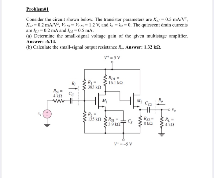 Solved Problem#1 Consider the circuit shown below. The | Chegg.com