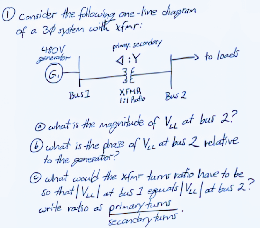 Solved (1) ﻿Consider the following one-line diagramof a 3φ | Chegg.com