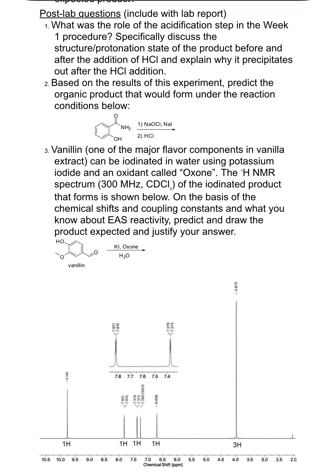 Solved Post-lab questions (include with lab report)What was | Chegg.com