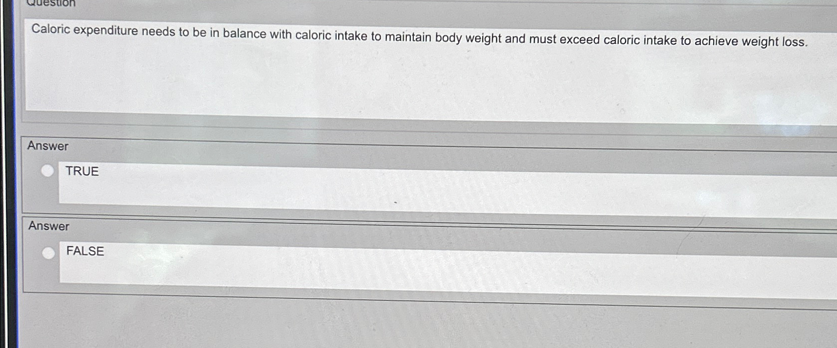 Solved Caloric expenditure needs to be in balance with | Chegg.com