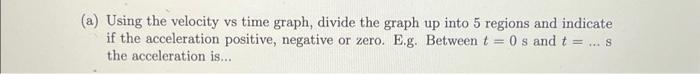 Solved (a) Using the velocity vs time graph, divide the | Chegg.com