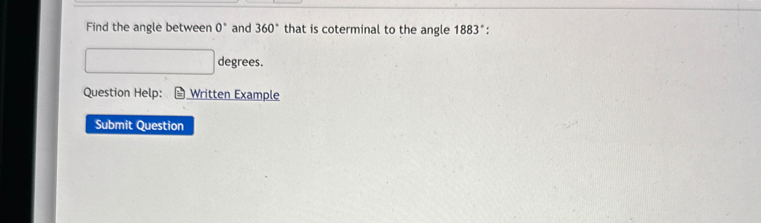 Solved Find the angle between 0° ﻿and 360° ﻿that is | Chegg.com