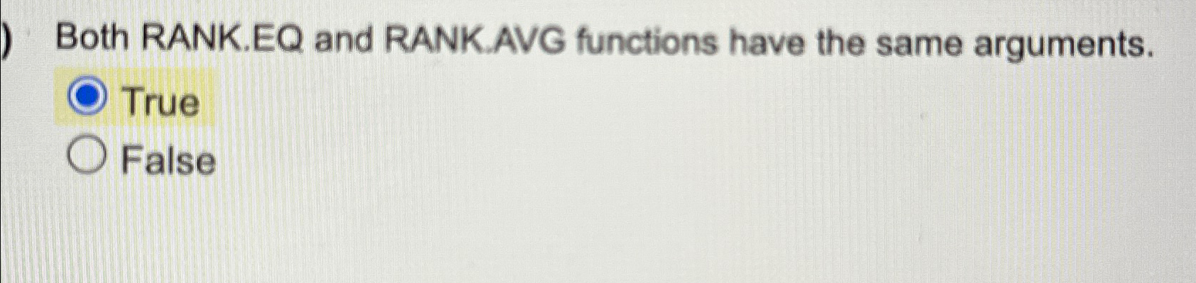 Solved Both RANK.EQ and RANK.AVG functions have the same | Chegg.com