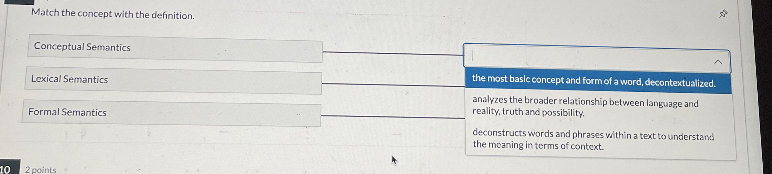 Solved Match the concept with the definition.Conceptual | Chegg.com