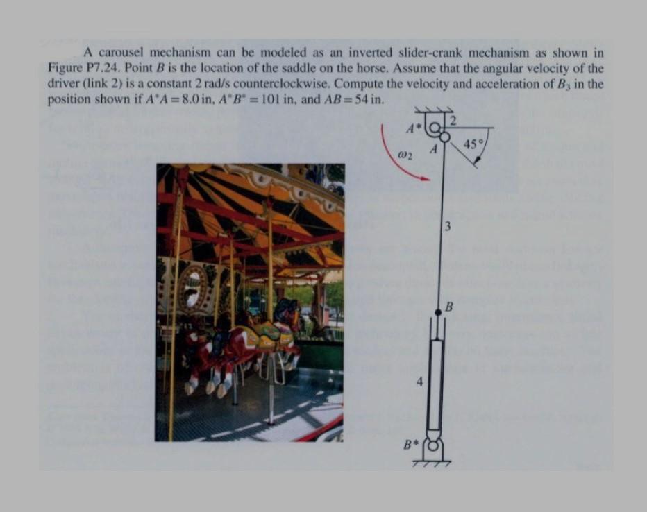 Solved A carousel mechanism can be modeled as an inverted | Chegg.com