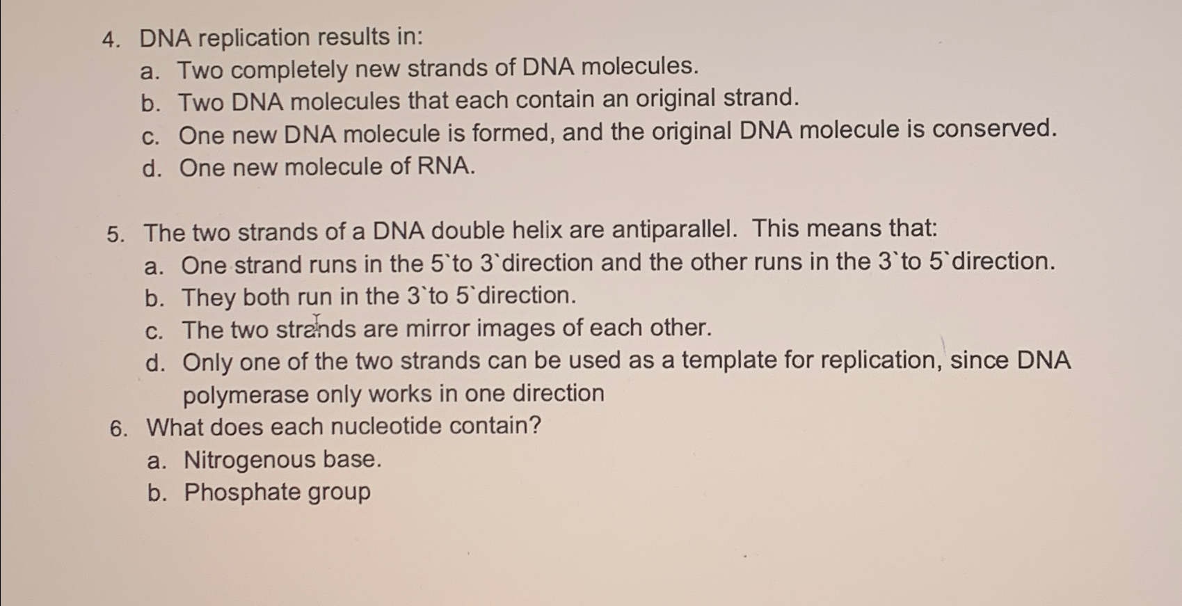 Solved DNA replication results in:a. ﻿Two completely new | Chegg.com