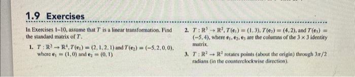 Solved In Exercises 1-10, assume that T is a linear | Chegg.com