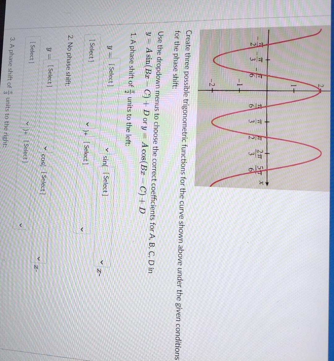 Solved Create Three Possible Trigonometric Functions For The