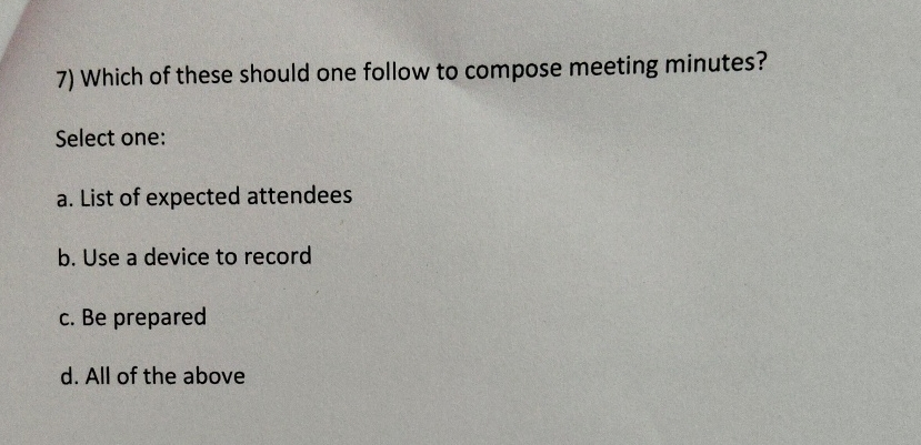 Solved Which of these should one follow to compose meeting | Chegg.com