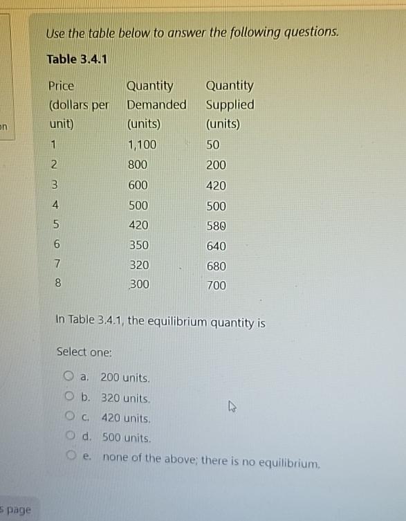 Solved Use the table below to answer the following | Chegg.com