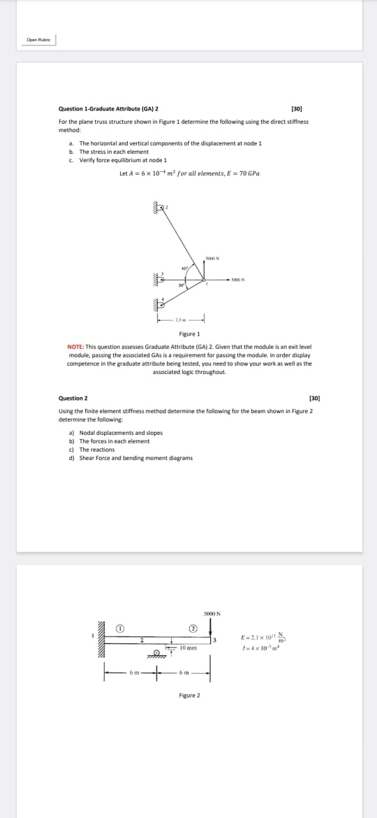 Solved Question 1-Graduate Attribute (GA) 2 ﻿For the plane | Chegg.com