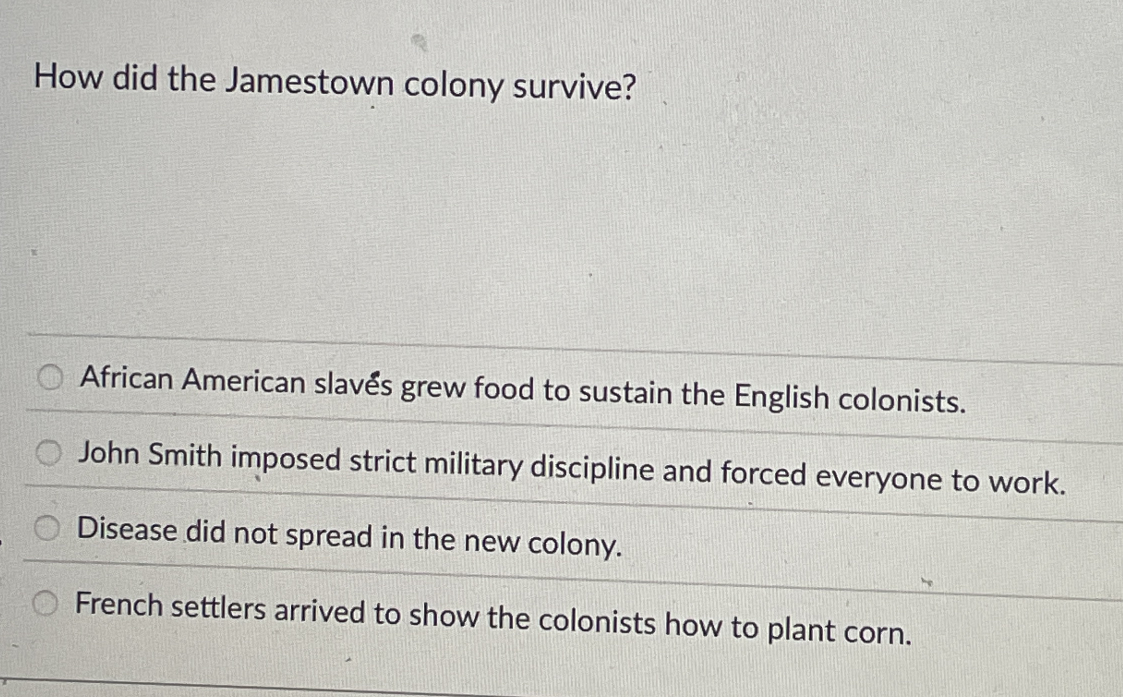 Solved How did the Jamestown colony survive?African American | Chegg.com