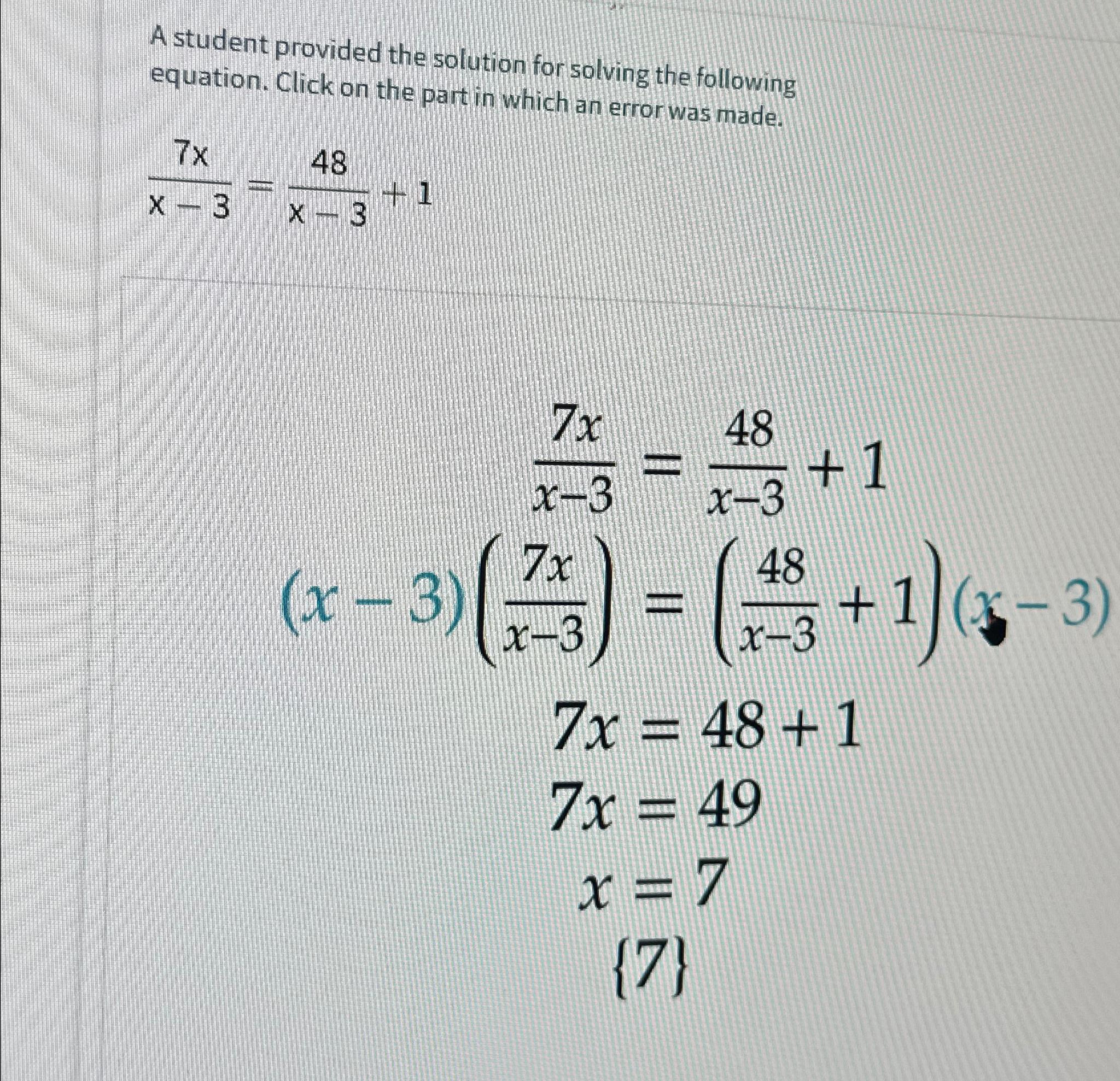 Solved A student provided the solution for solving the | Chegg.com