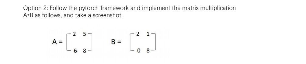 Solved Option 2: Follow the pytorch framework and implement | Chegg.com