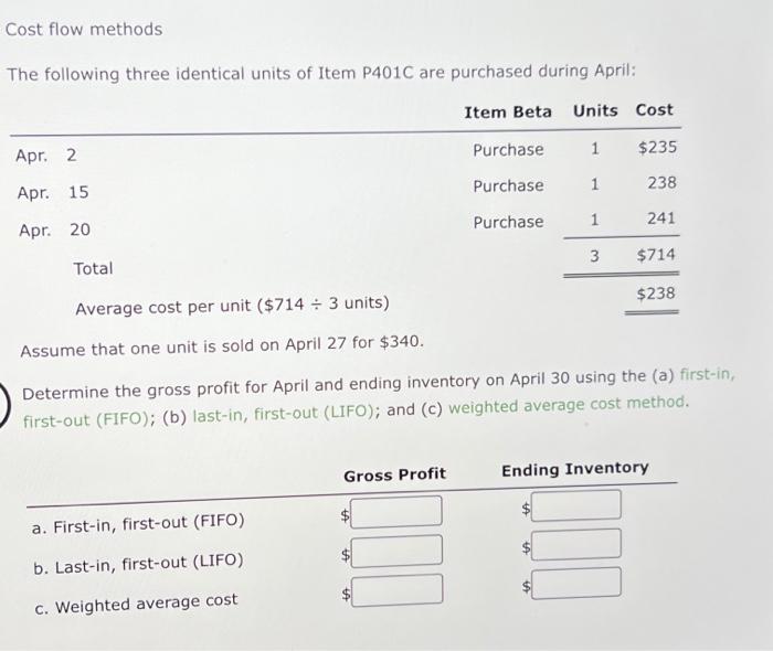 Solved Cost flow methods The following three identical units | Chegg.com
