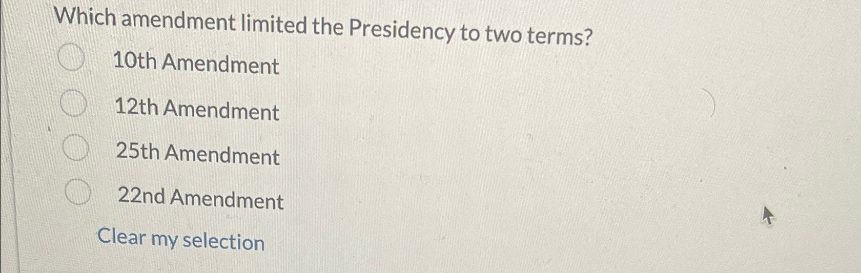 Solved Which amendment limited the Presidency to two | Chegg.com