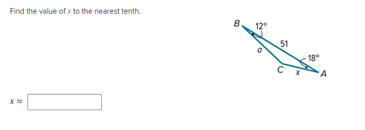 Solved Find the value of x ﻿to the nearest tenth.x~~ | Chegg.com
