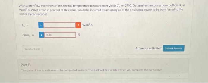 Solved A Technique For Measuring Convection Heat Transfer