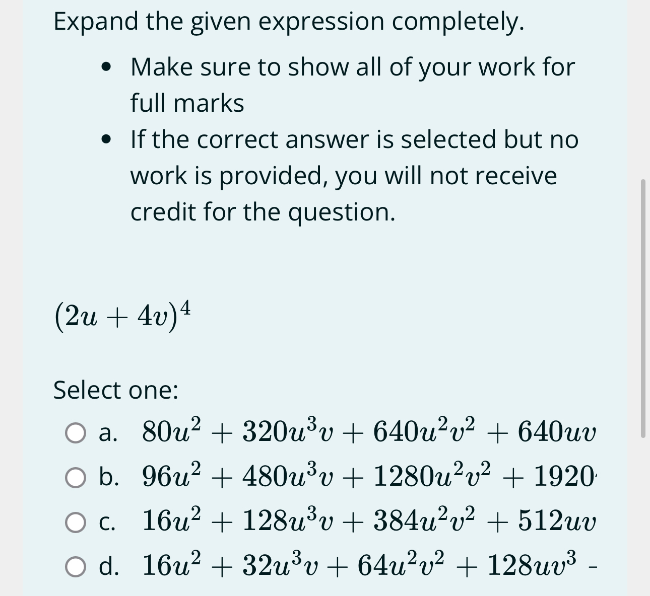 Solved Expand the given expression completely.Make sure to | Chegg.com