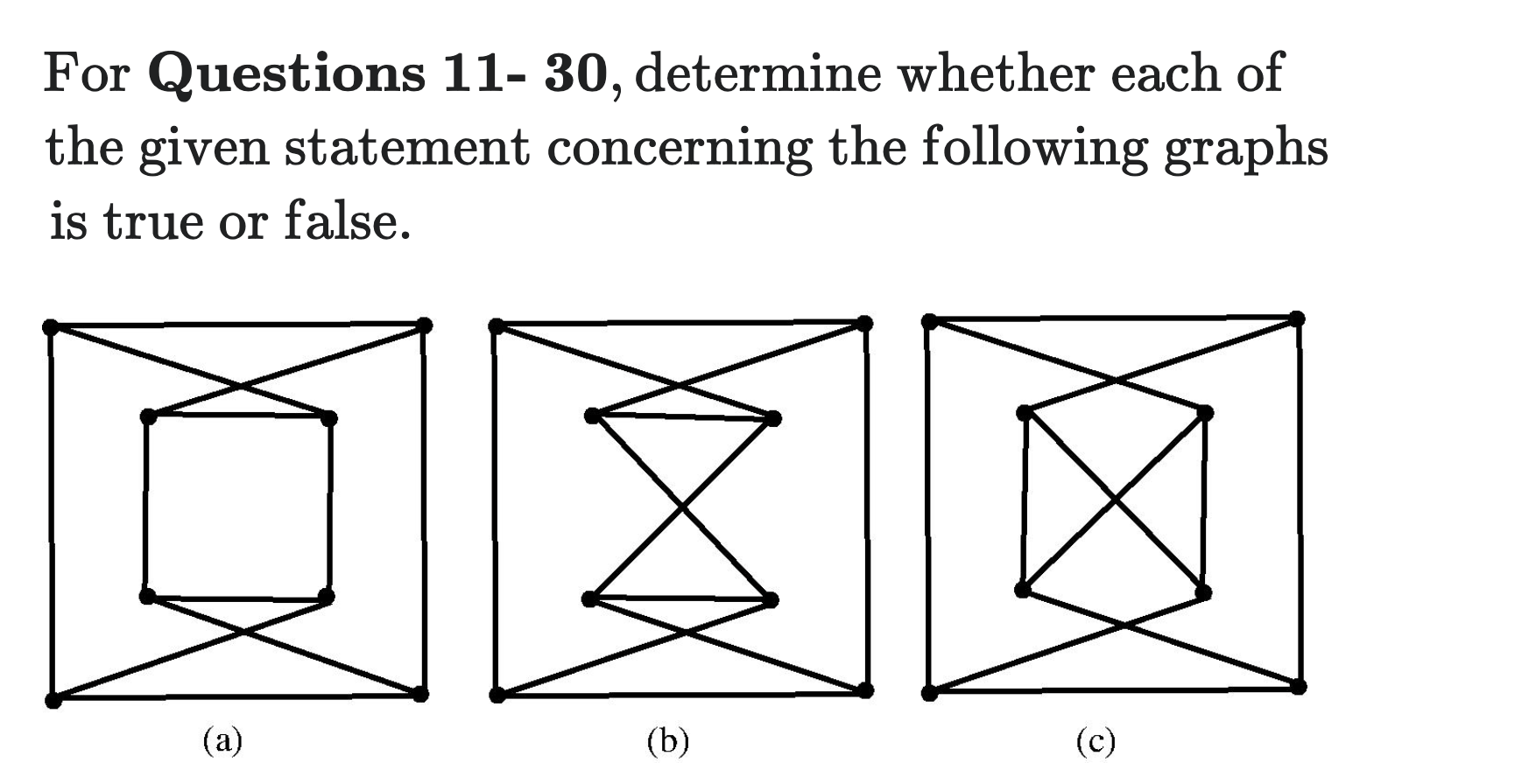 Solved For Questions 11- 30, ﻿determine whether each of the | Chegg.com