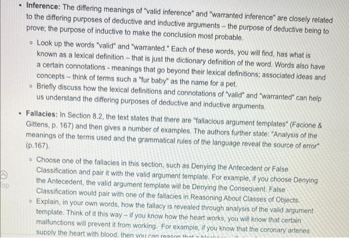 Solved • Inference: The differing meanings of "valid | Chegg.com