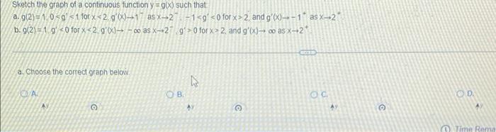 Sketch the graph of a continuous function y = g(x) | Chegg.com