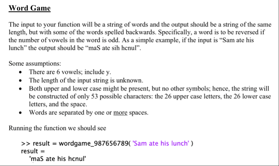 Solved write a single MatLab function to solve the problem; | Chegg.com