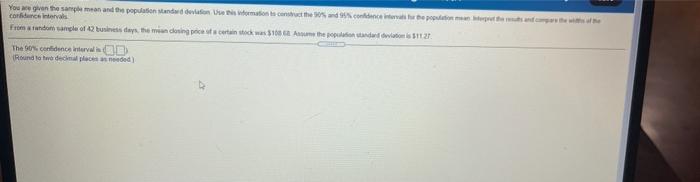 Solved You given the sample mean and the population and | Chegg.com
