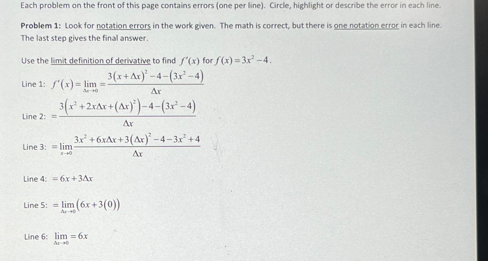Solved Each problem on the front of this page contains | Chegg.com