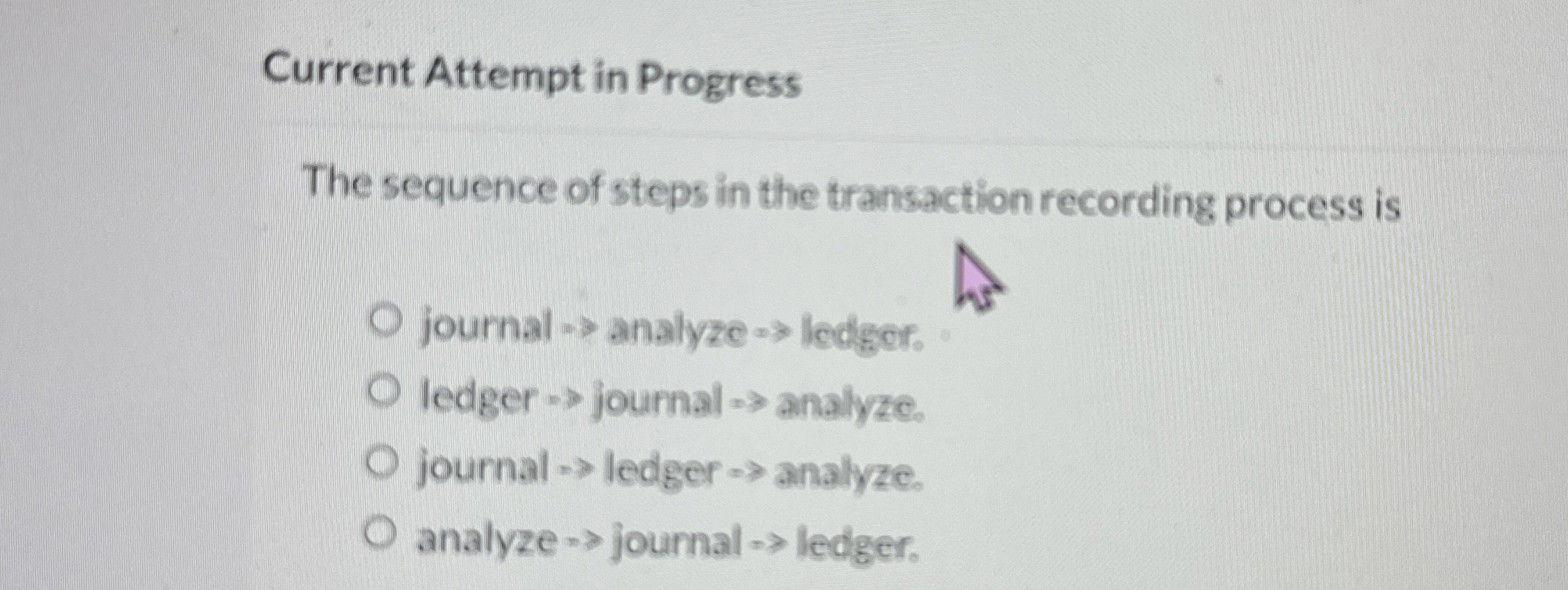 Solved Current Attempt in ProgressThe sequence of steps in | Chegg.com
