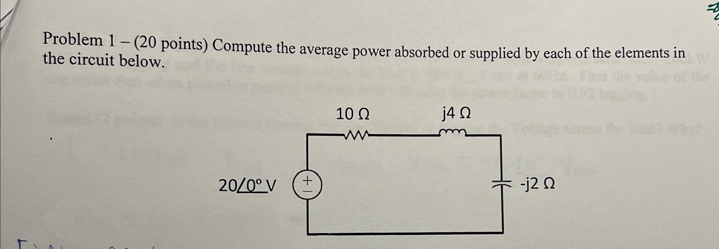 Solved Compute the average power absorbed or supplied by | Chegg.com