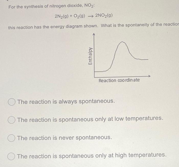Solved For the synthesis of nitrogen dioxide, NO2 2N2(g) + | Chegg.com