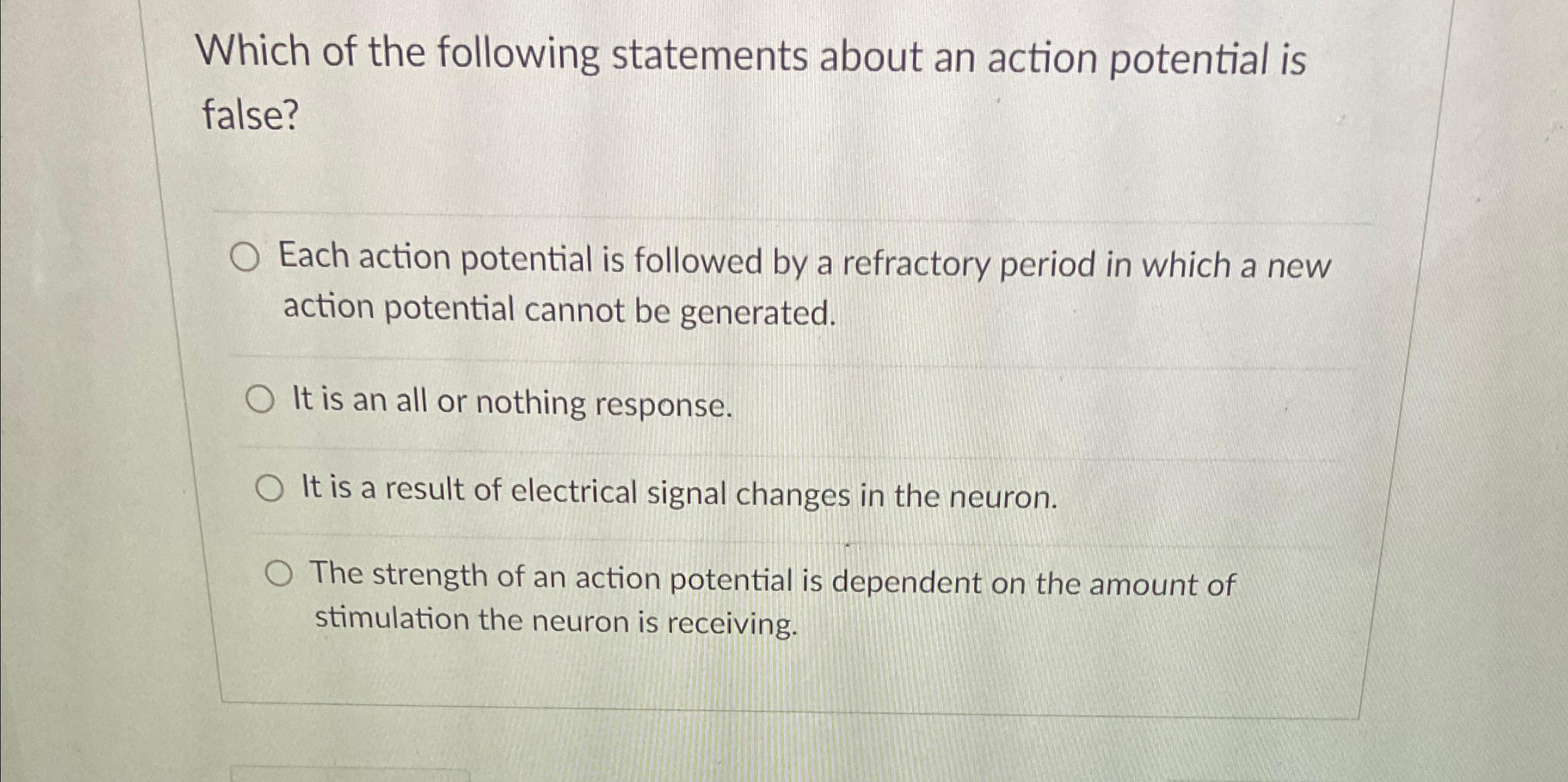 Solved Which of the following statements about an action | Chegg.com