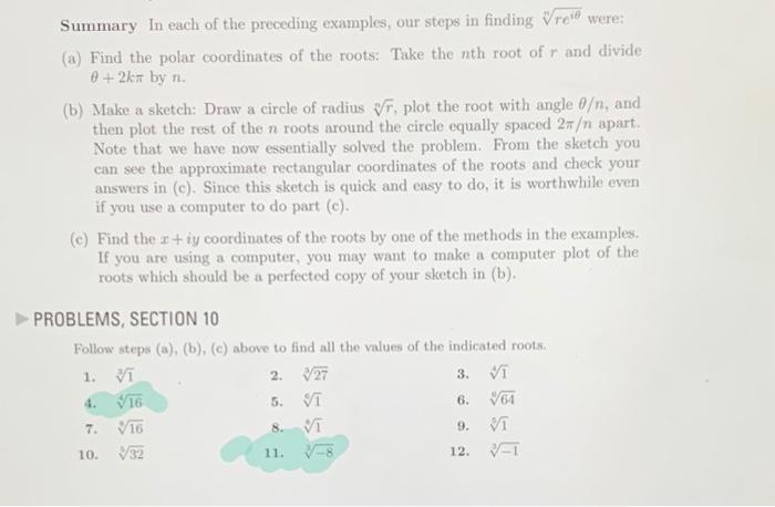Solved Summary In each of the preceding examples, our steps | Chegg.com