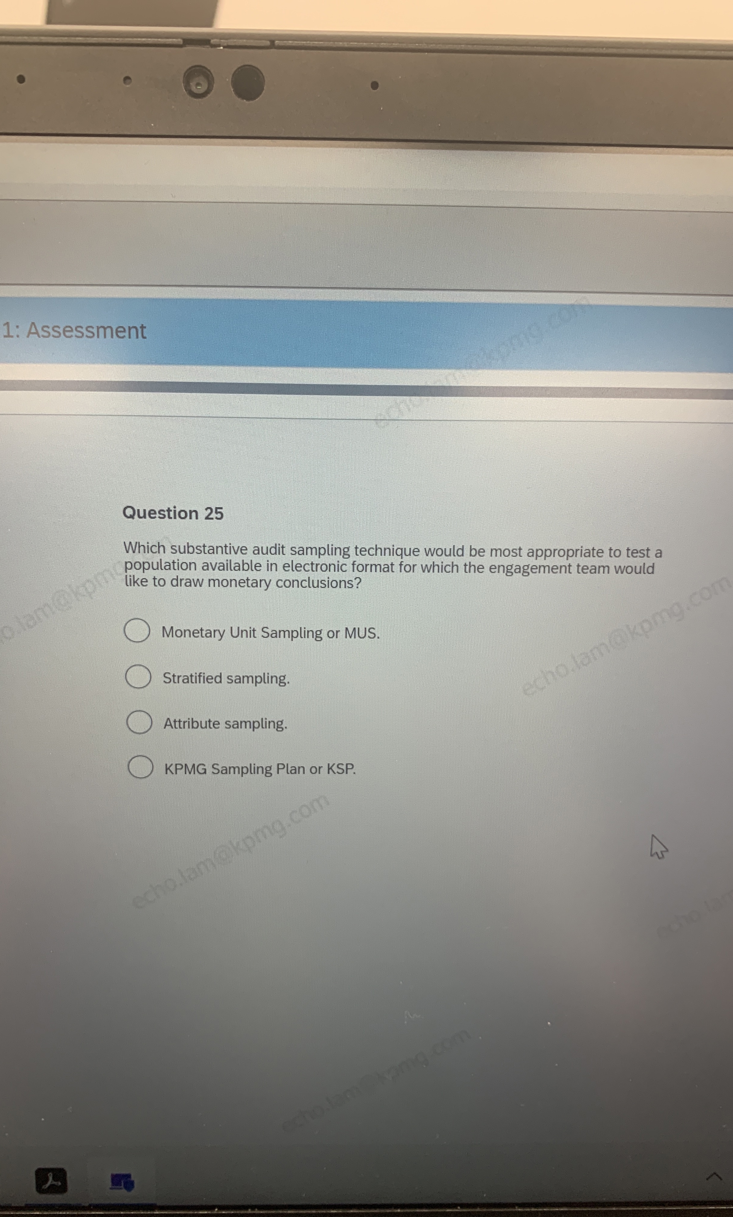 Solved 1: AssessmentQuestion 25Which substantive audit | Chegg.com