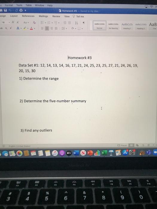 Solved Format Tools Tablo Window Help Homework #3 Saved to | Chegg.com