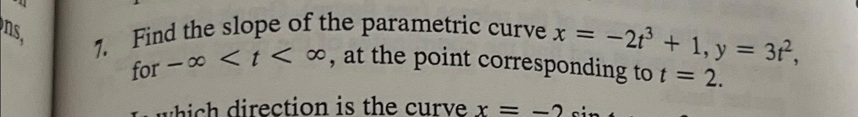 Solved Find the slope of the parametric curve | Chegg.com