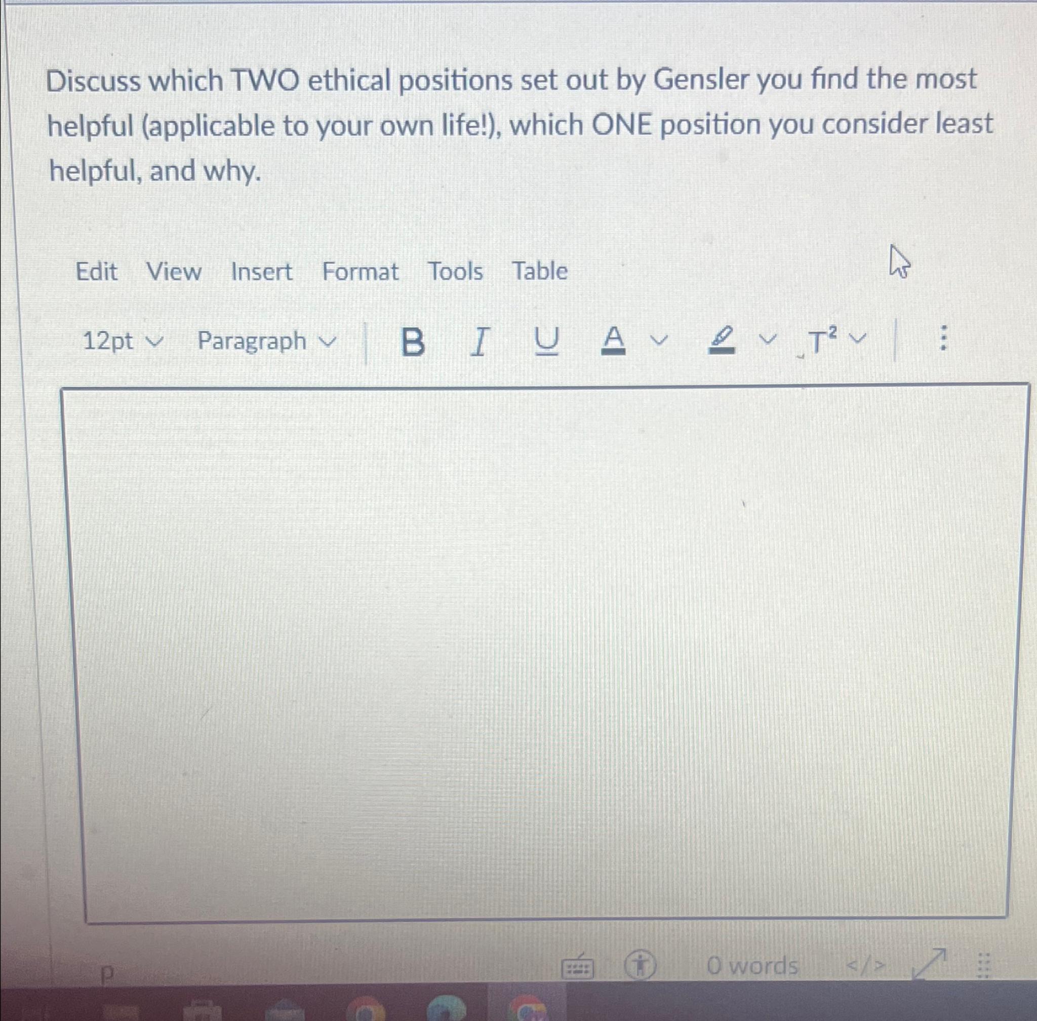 Solved Discuss which TWO ethical positions set out by | Chegg.com