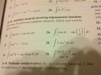 Solved Indefinite integrals involving trigonometric | Chegg.com