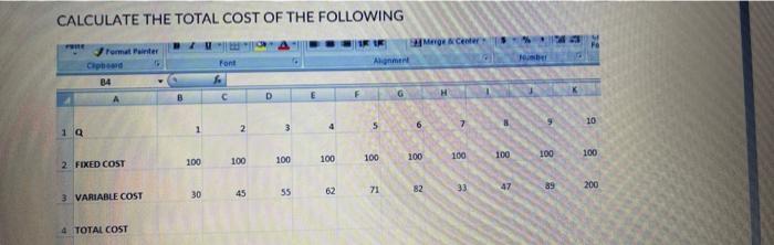 Solved CALCULATE THE TOTAL COST OF THE FOLLOWING Merge | Chegg.com