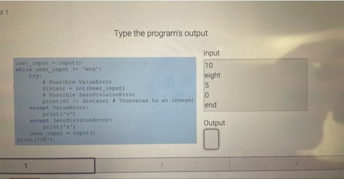 Solved in python please user input = input ()while user | Chegg.com