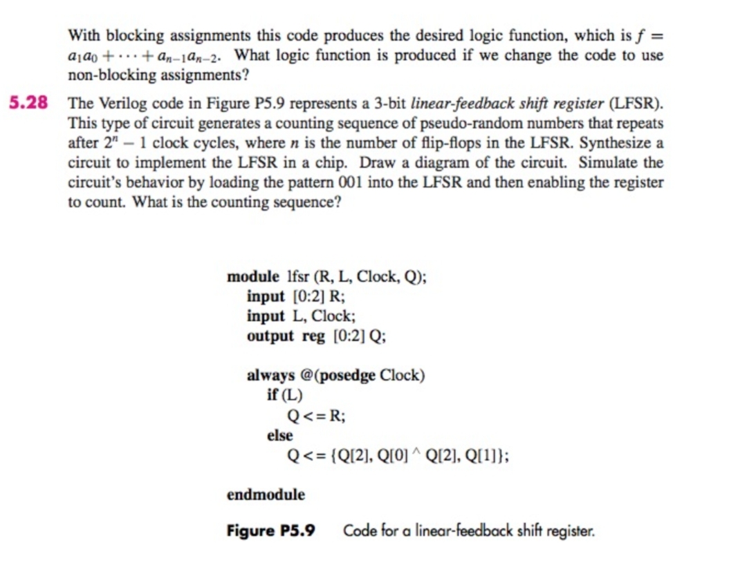 Solved Question 3: (20 ﻿points) ﻿Problem 5.28 ﻿on the | Chegg.com