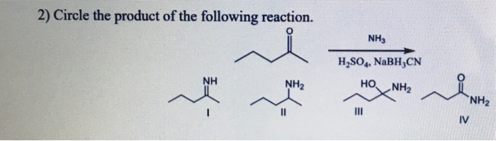 Solved 2) Circle the product of the following reaction. NH3 | Chegg.com
