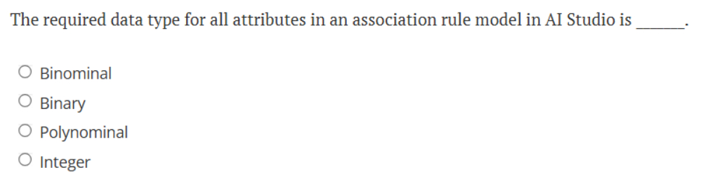 Solved The required data type for all attributes in an | Chegg.com