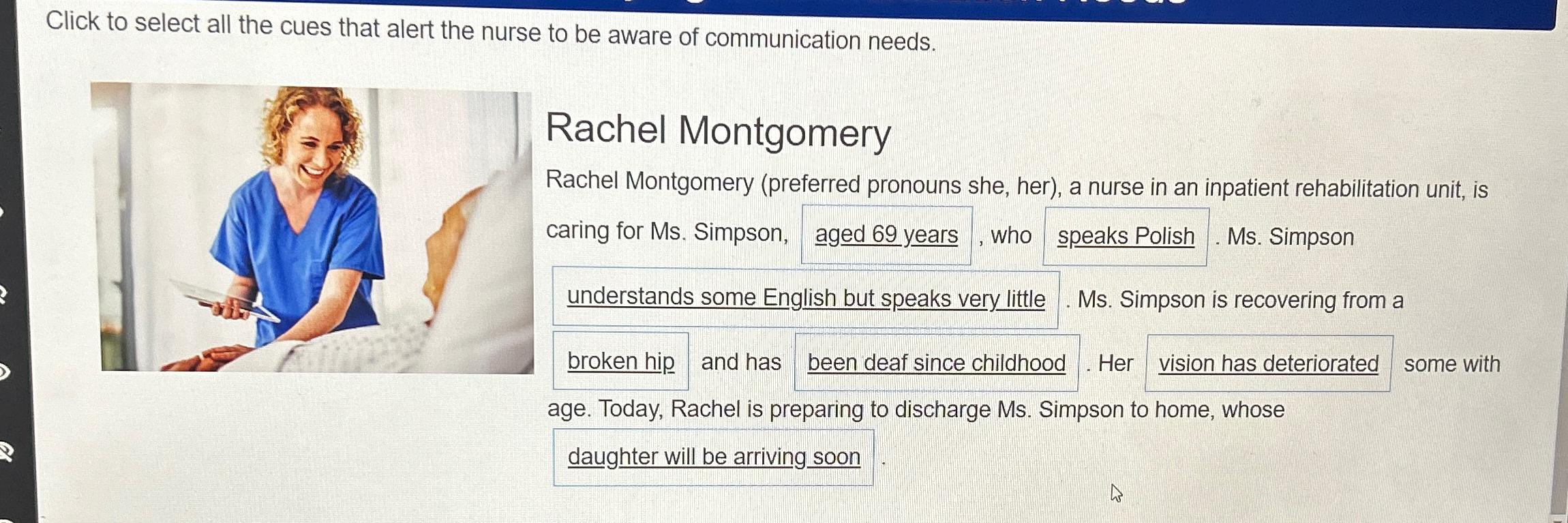 Solved Click to select all the cues that alert the nurse to | Chegg.com