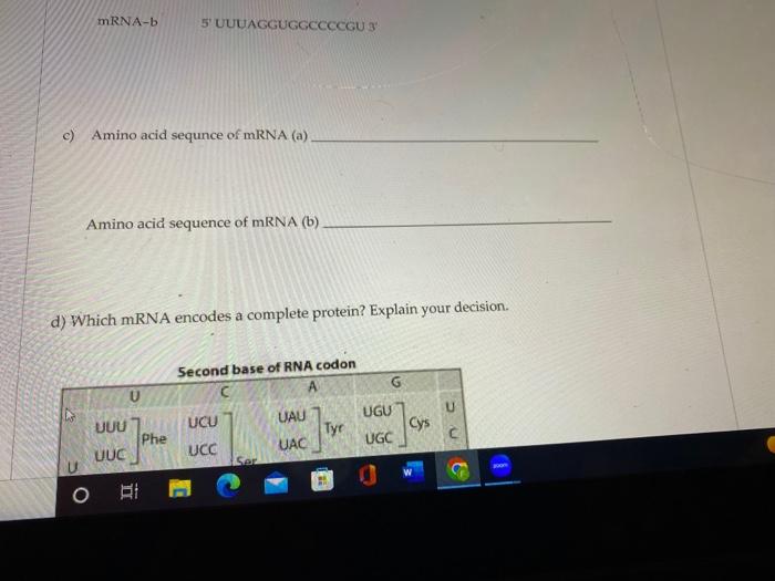 Solved For each of the following sequences, provide the DNA, | Chegg.com