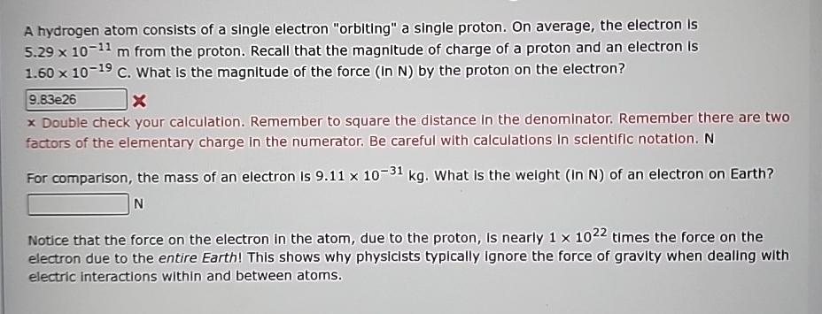 Solved A Hydrogen Atom Consists Of A Single Electron