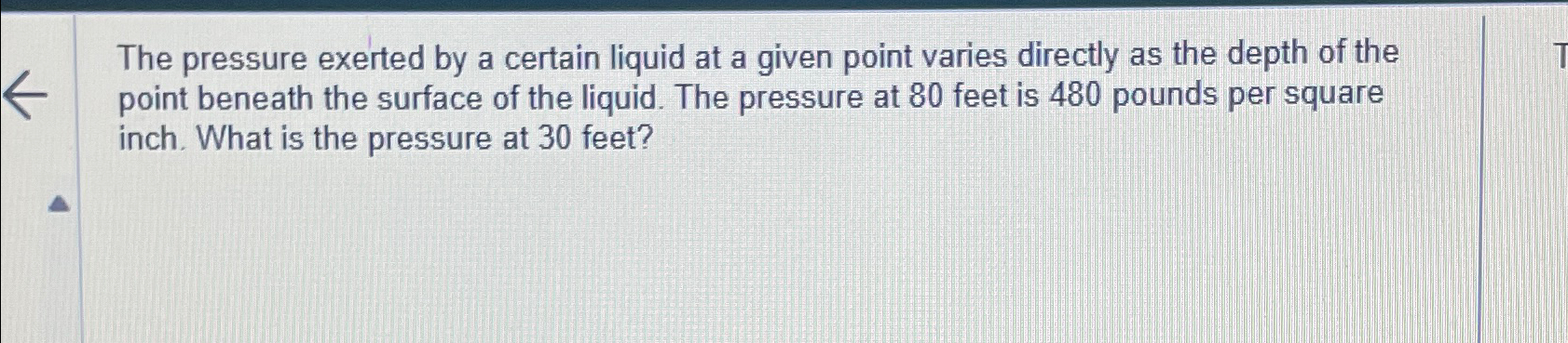 Solved The pressure exerted by a certain liquid at a given | Chegg.com
