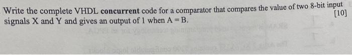 Solved Write the complete VHDL concurrent code for a | Chegg.com